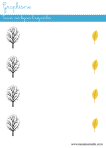 Graphisme : tracer des lignes horizontales - Ma Maternelle