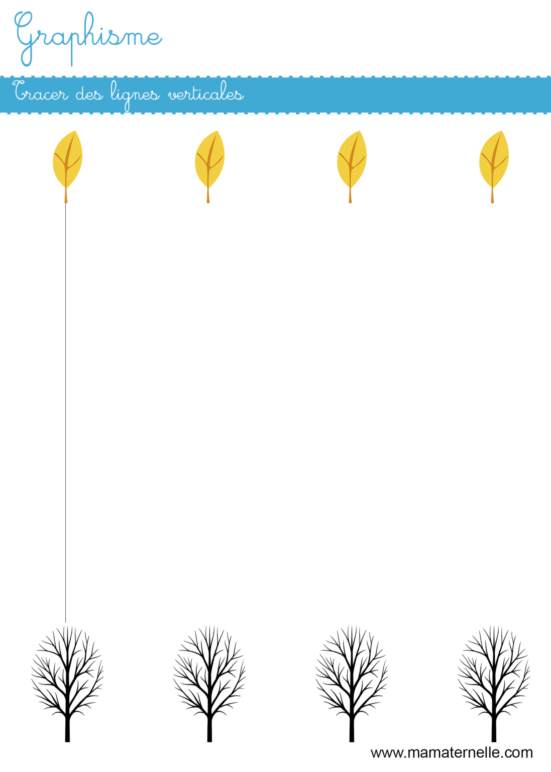 Graphisme : tracer des lignes verticales - Ma Maternelle Graphisme : tracer des lignes verticales - Ma Maternelle
