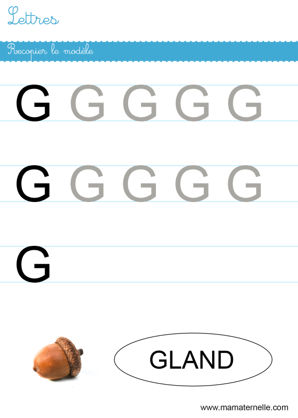 Lettres : fiches d'écriture ou de lecture - Ma Maternelle