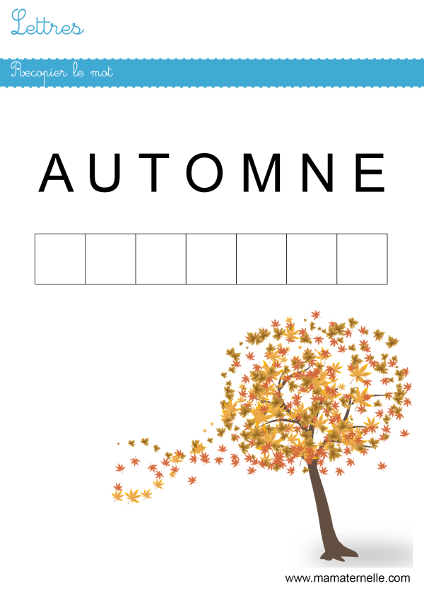 Lettres : recopier le mot - Ma Maternelle