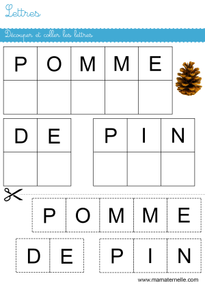Lettres : découper et coller les lettres - Ma Maternelle
