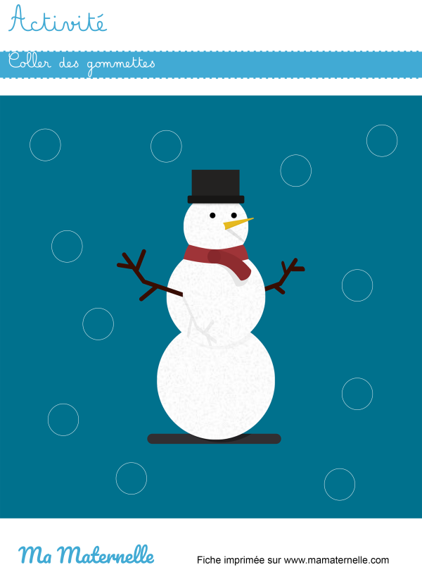 Activité : coller des gommettes - Ma Maternelle