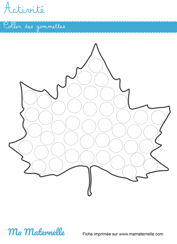 Activité : coller des gommettes - Ma Maternelle