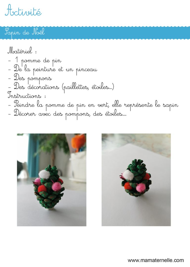 Activité : sapin de Noël - Ma Maternelle