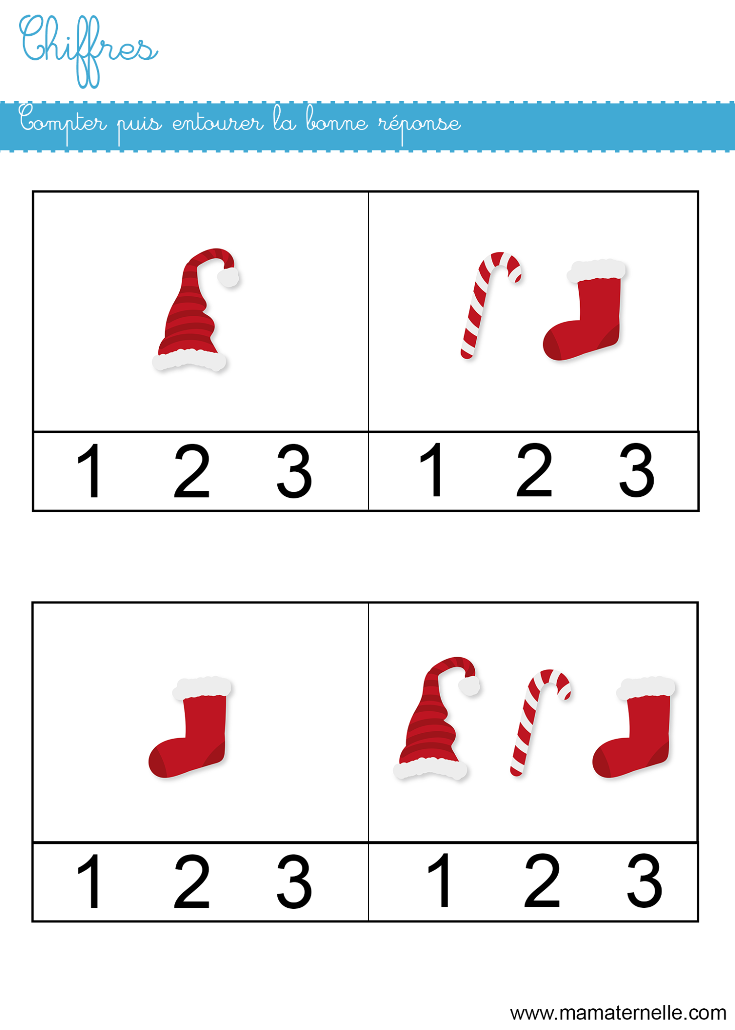 Chiffres : compter puis entourer - Ma Maternelle