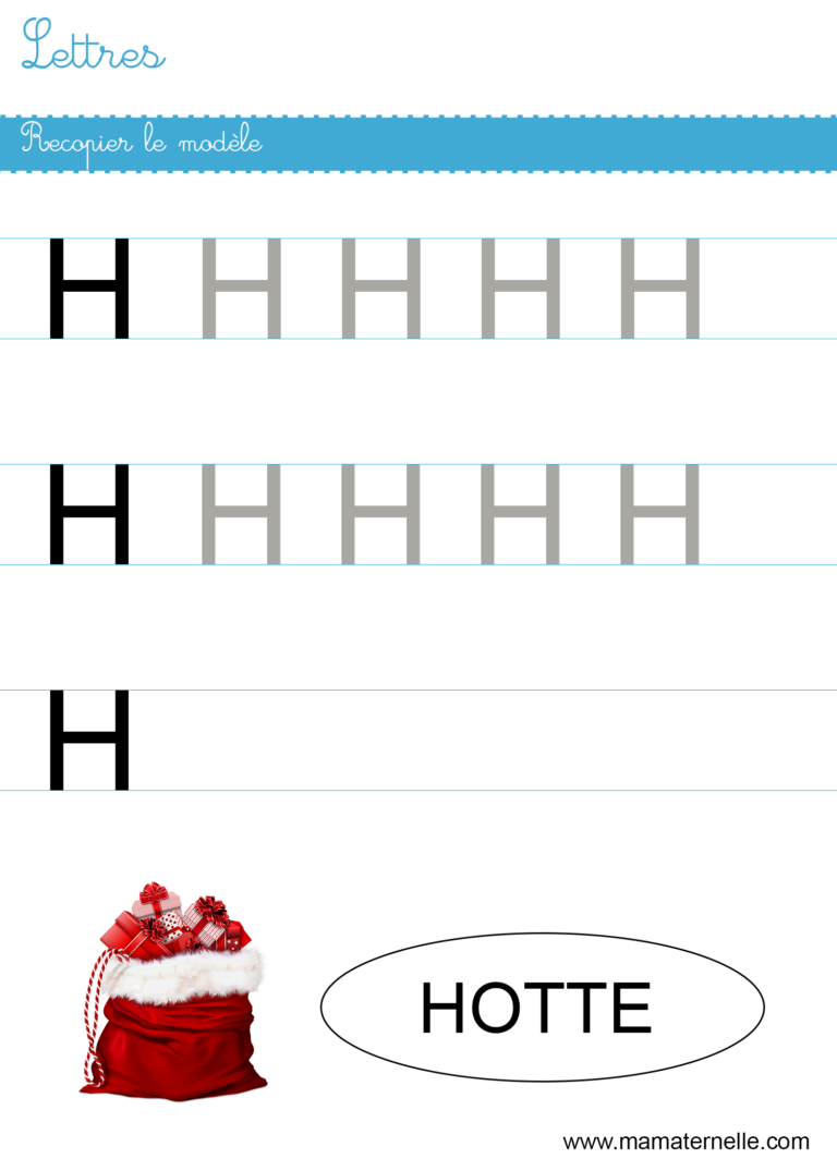 Lettres : recopier le modèle - Ma Maternelle