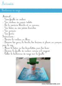 Activité : bonhomme de neige - Ma Maternelle