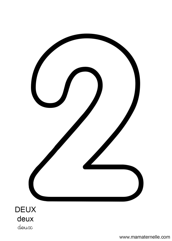 Colorier : chiffre 2 - Ma Maternelle