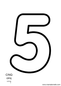 Colorier : chiffre 5 - Ma Maternelle