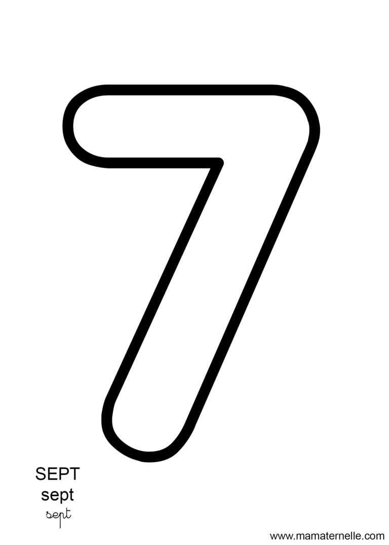 Colorier : chiffre 7 - Ma Maternelle