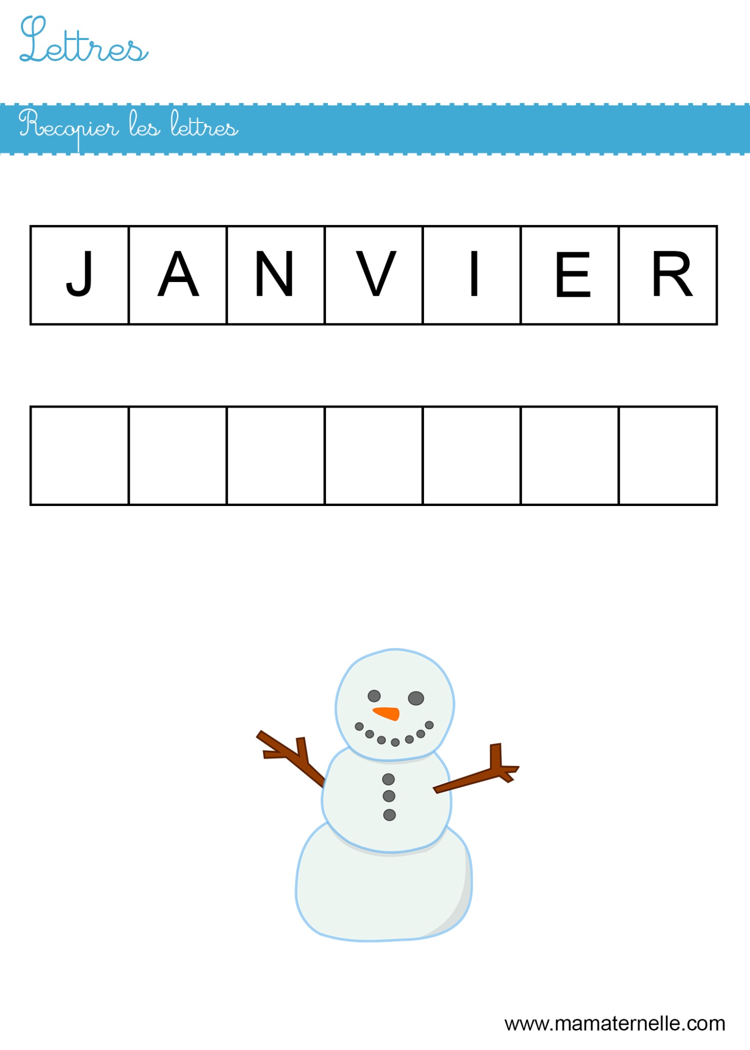 Lettres : recopier les lettres - Ma Maternelle