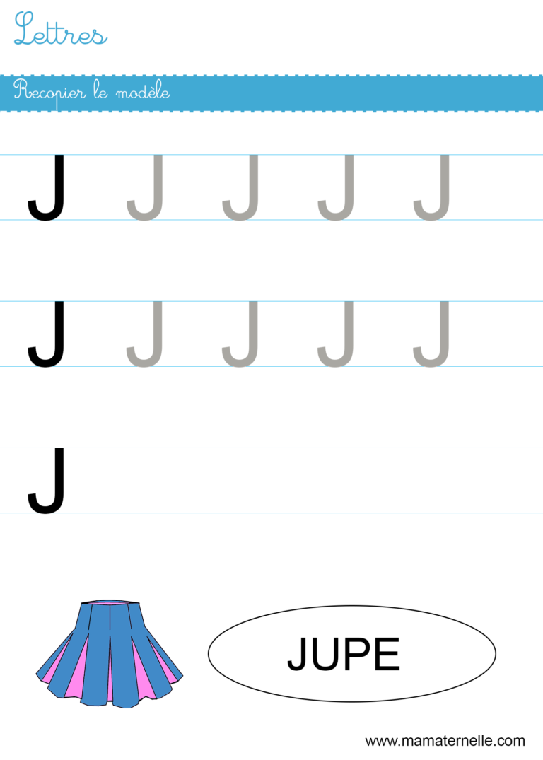 Lettres : recopier le modèle - Ma Maternelle