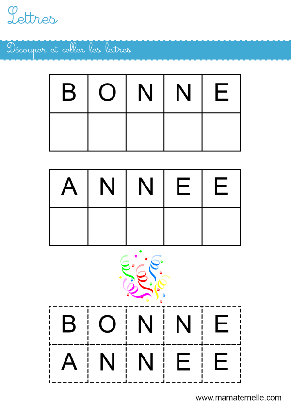 Lettres : découper et coller les lettres - Ma Maternelle