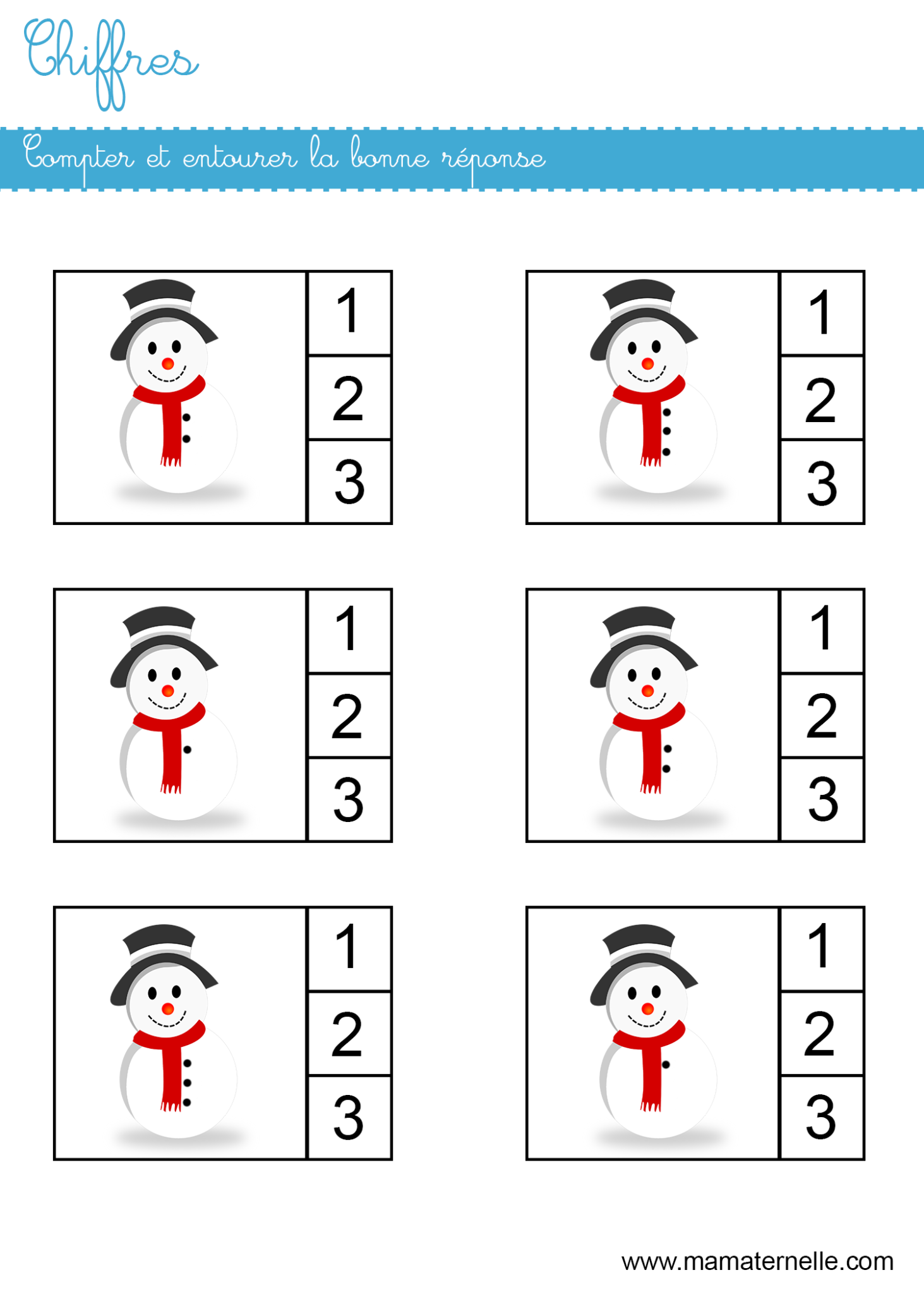 Chiffres : compter et entourer - Ma Maternelle