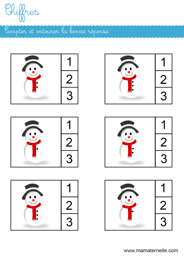 Chiffres : compter et entourer - Ma Maternelle