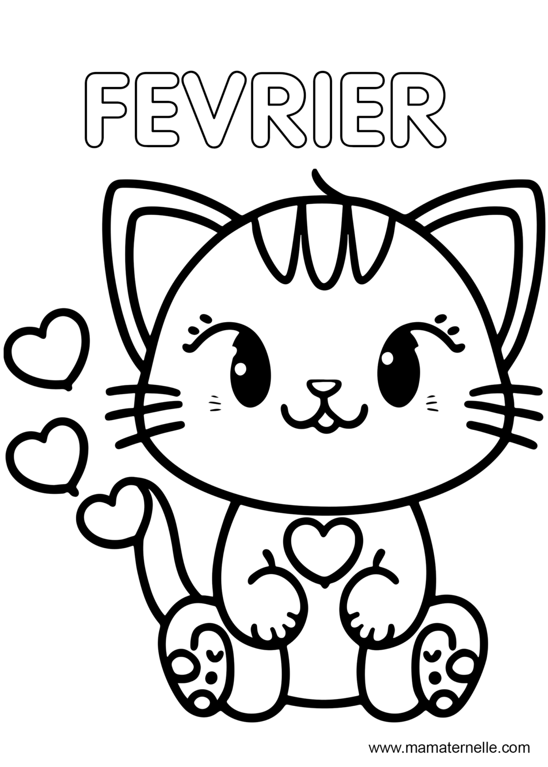 Coloriage du mois de Février - Ma Maternelle