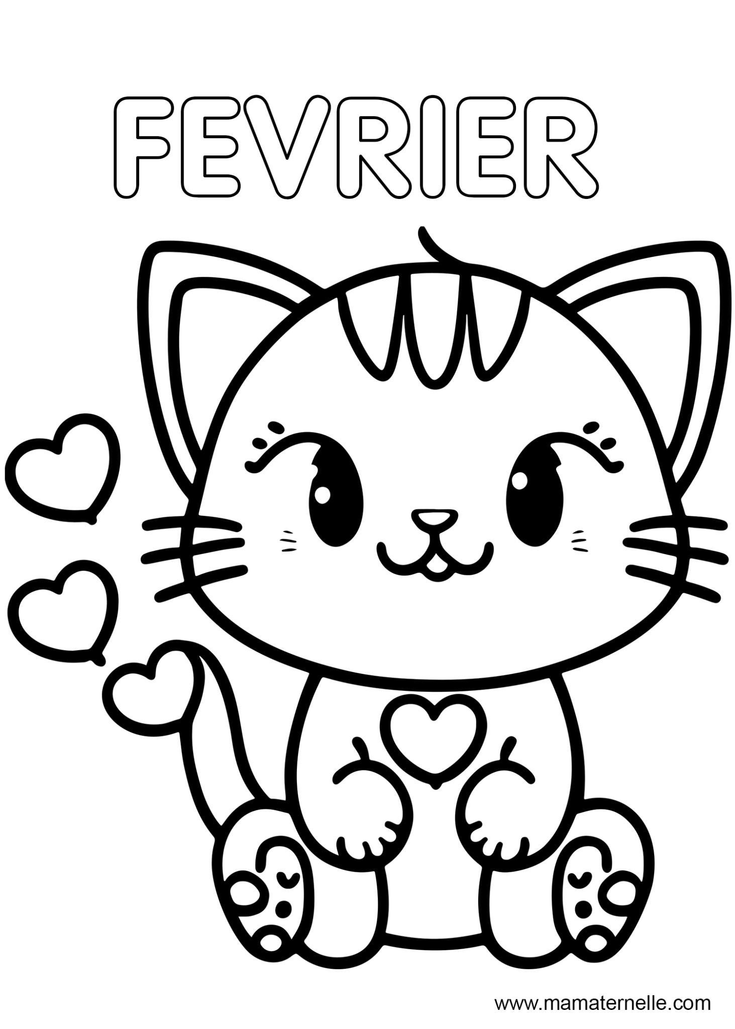 Coloriage du mois de Février - Ma Maternelle