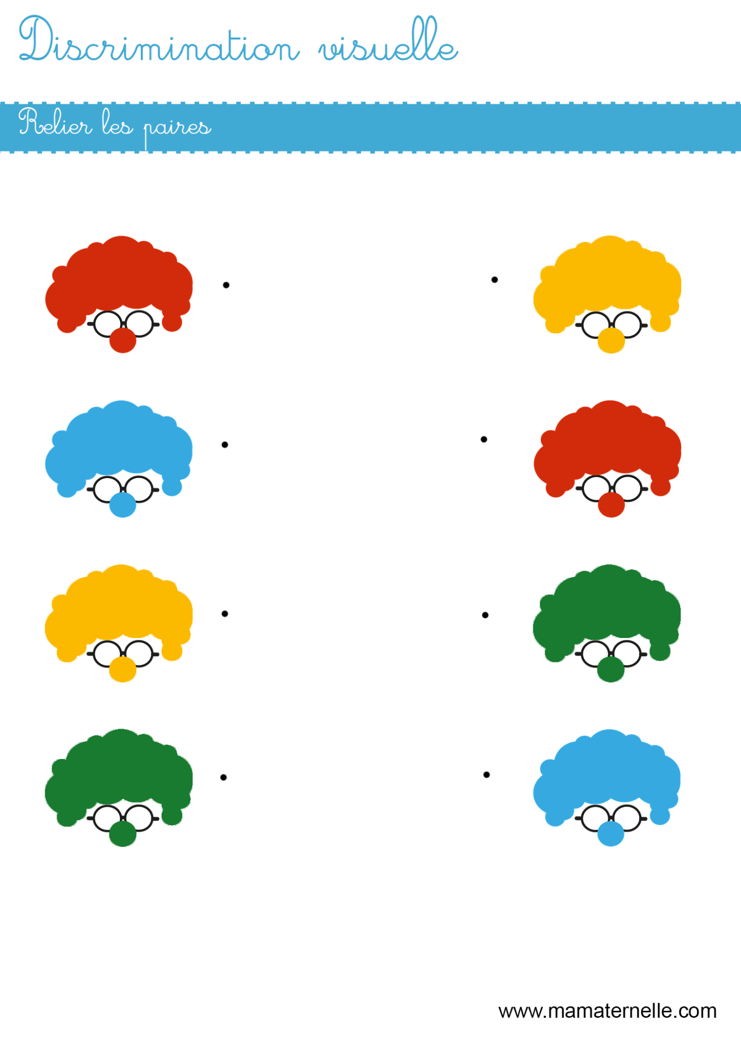 Discrimination visuelle : relier les paires - Ma Maternelle