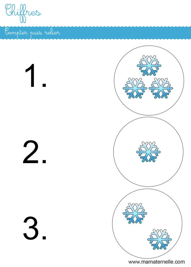 Chiffres : compter puis relier - Ma Maternelle
