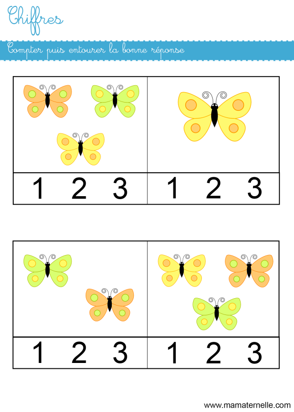 Chiffres : compter puis entourer - Ma Maternelle