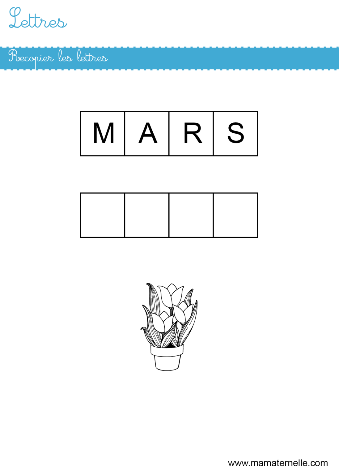 Lettres : recopier les lettres - Ma Maternelle