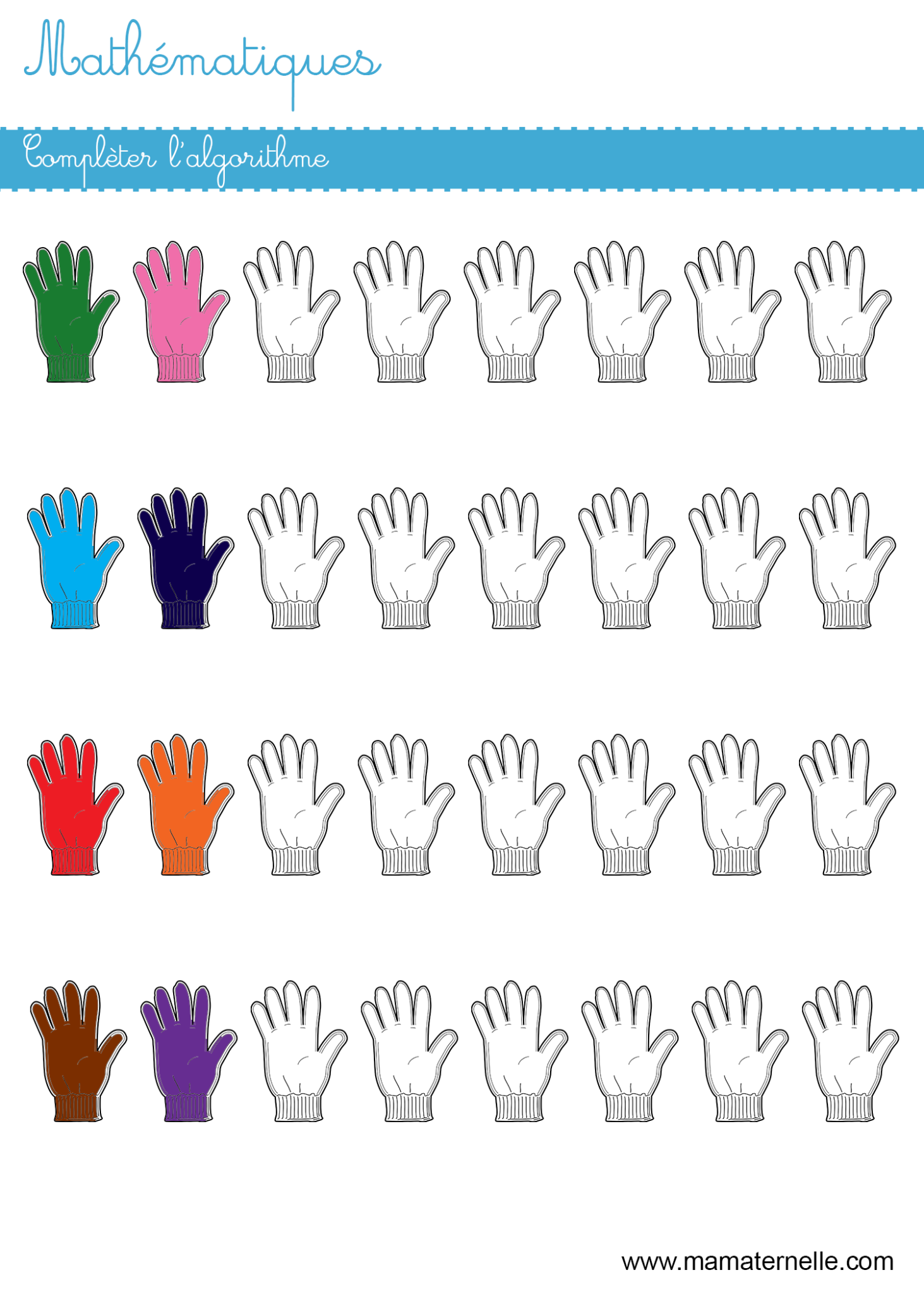 Mathématiques : compléter l'algorithme - Ma Maternelle
