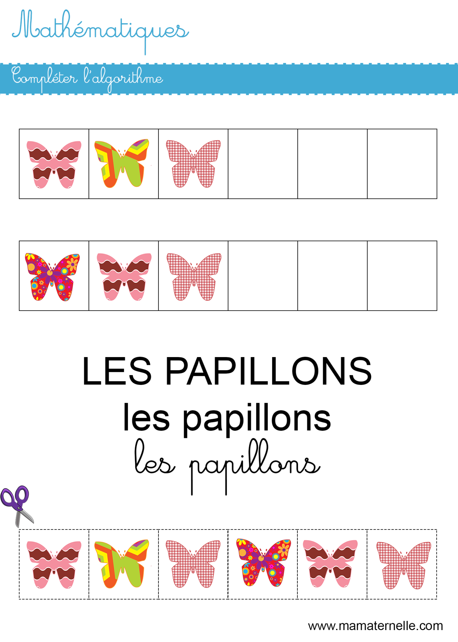 Mathématiques : compléter l'algorithme - Ma Maternelle