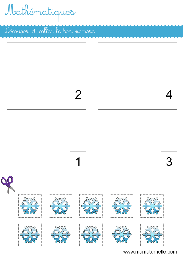 Mathématiques : découper et coller - Ma Maternelle