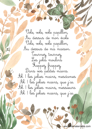 Comptine : Vole, vole, vole papillon - Ma Maternelle