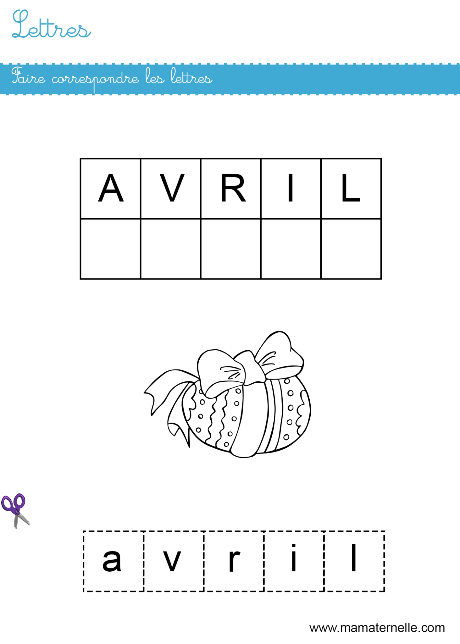 Lettres : faire correspondre les lettres - Ma Maternelle
