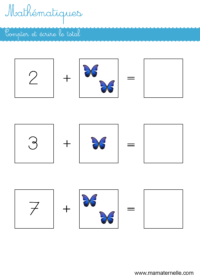 Mathématiques : compter et écrire le total - Ma Maternelle