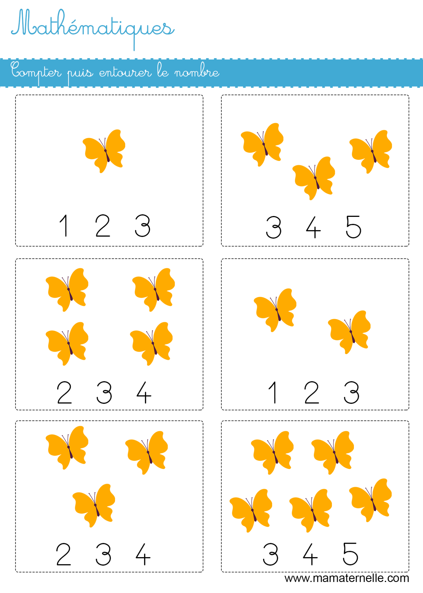 Mathématiques : compter puis entourer - Ma Maternelle