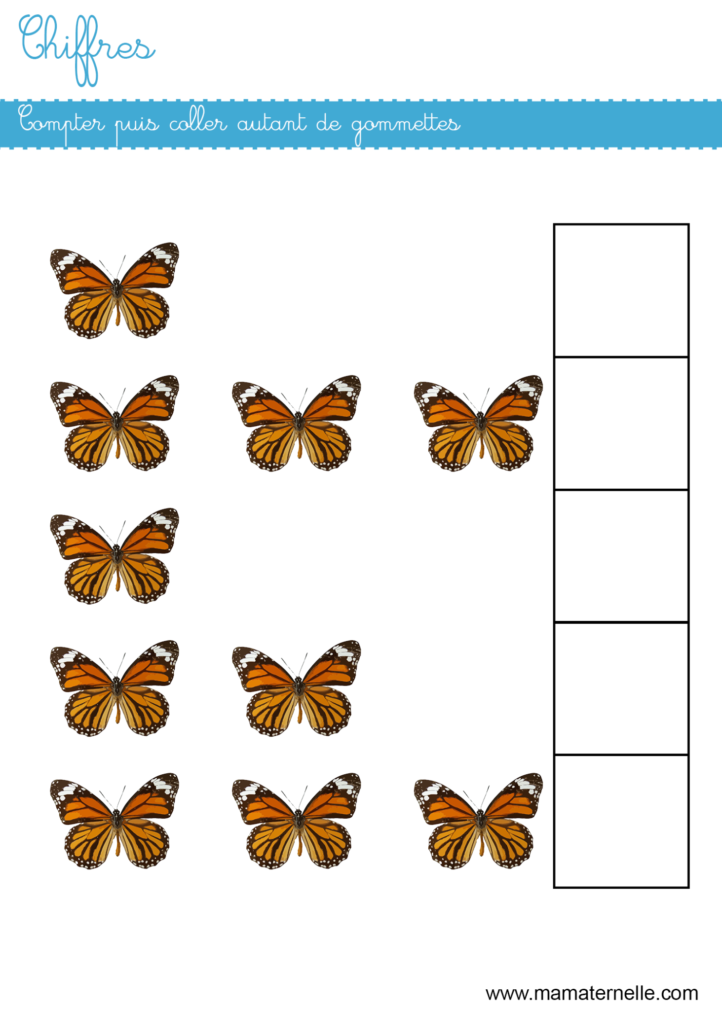 Chiffres : compter puis coller des gommettes - Ma Maternelle