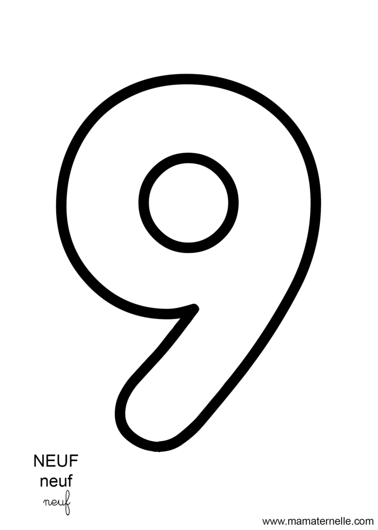 Colorier : chiffre 9 - Ma Maternelle