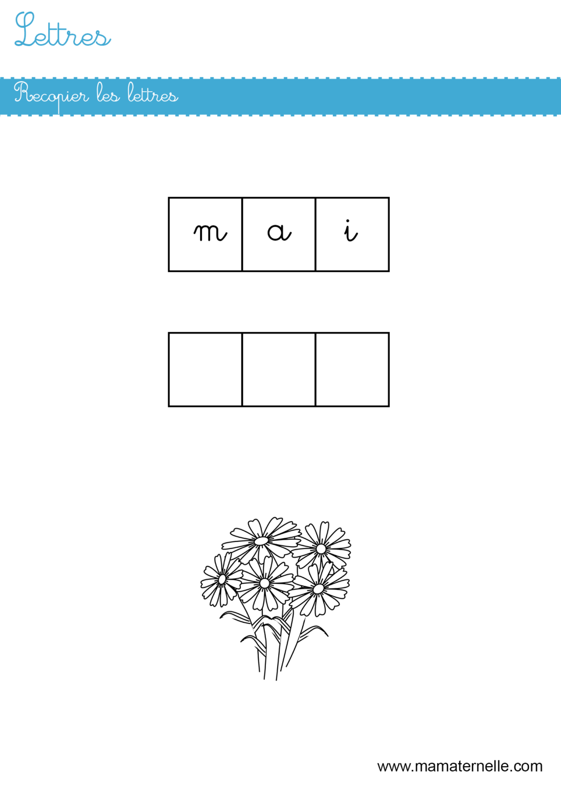 Lettres : recopier les lettres - Ma Maternelle