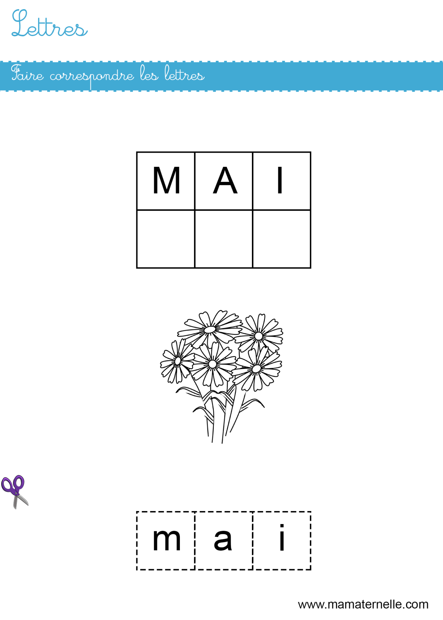 Lettres : faire correspondre les lettres - Ma Maternelle