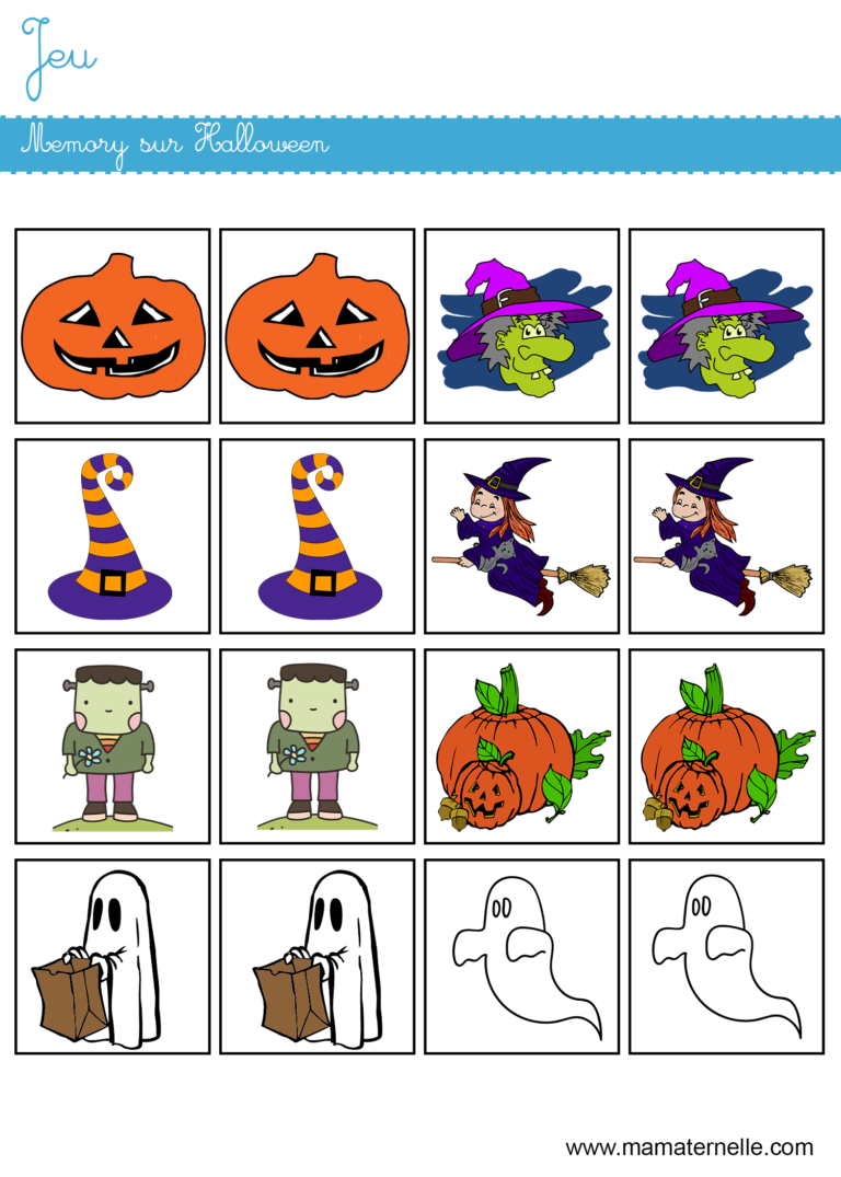 Jeu : memory sur Halloween - Ma Maternelle