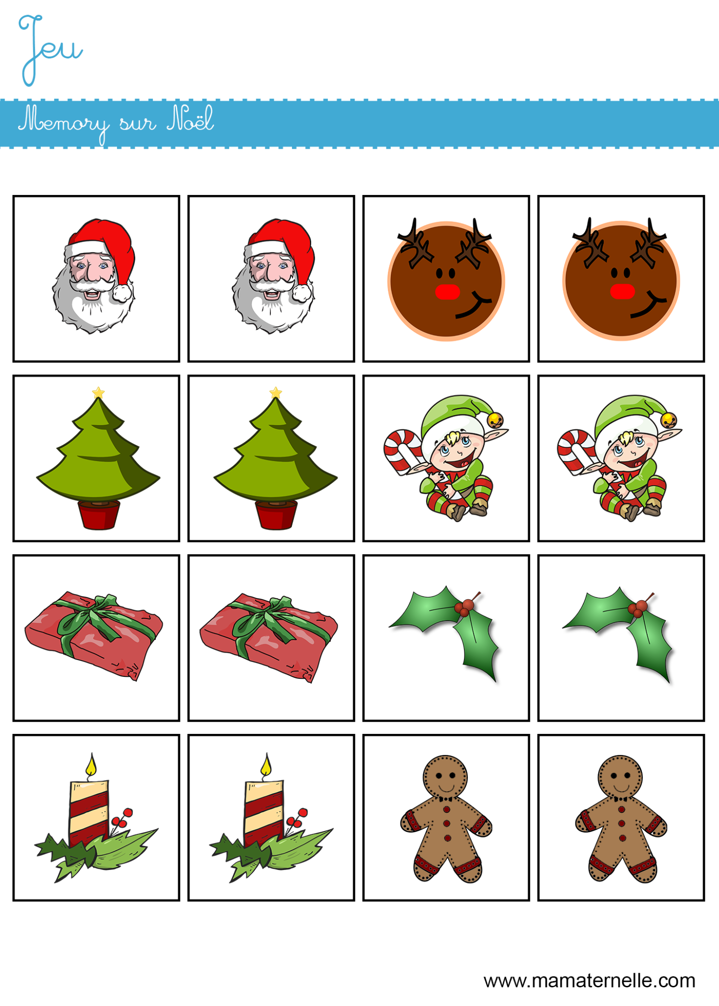 Jeu : memory sur Noël - Ma Maternelle