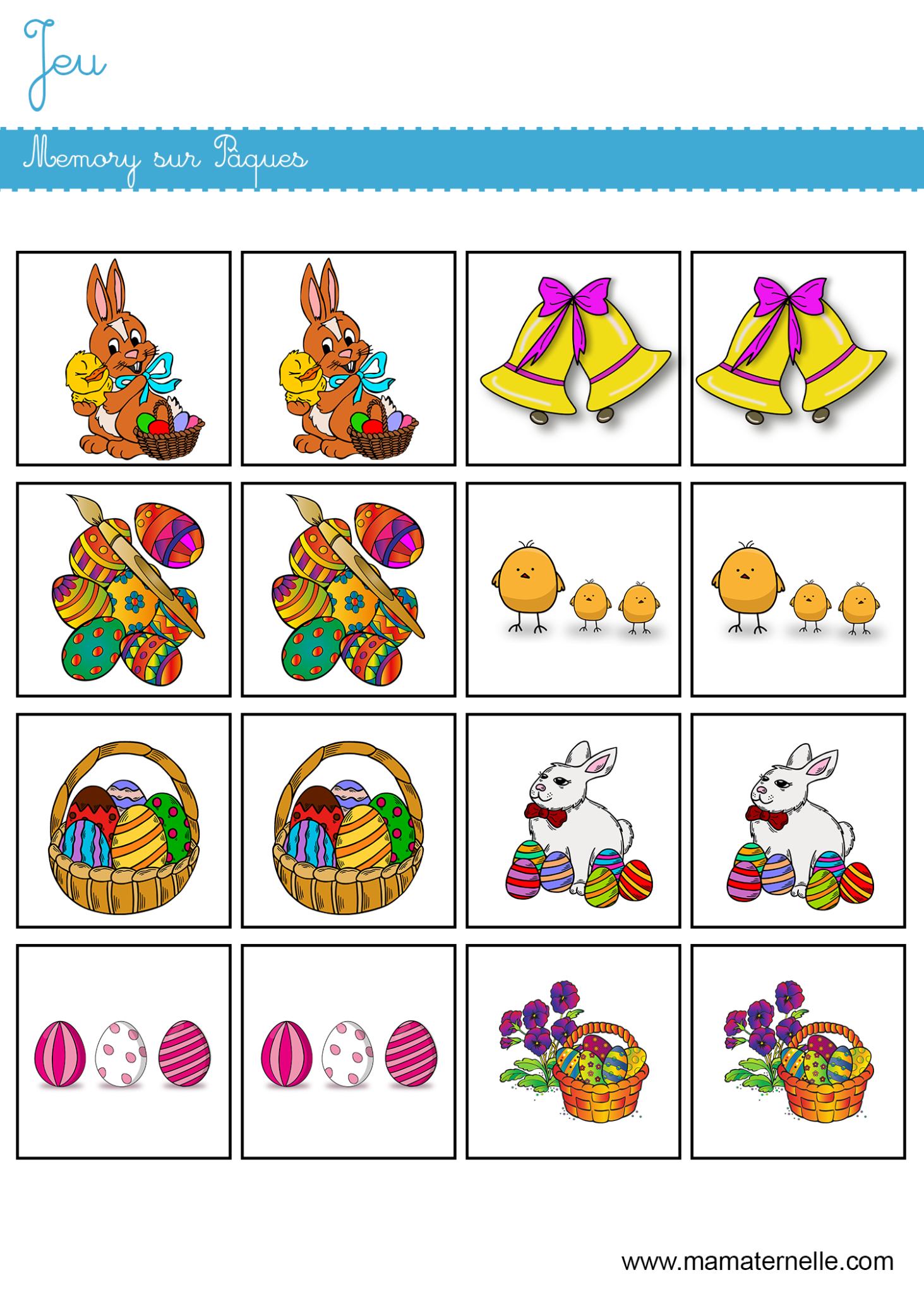 Jeu : memory sur Pâques - Ma Maternelle