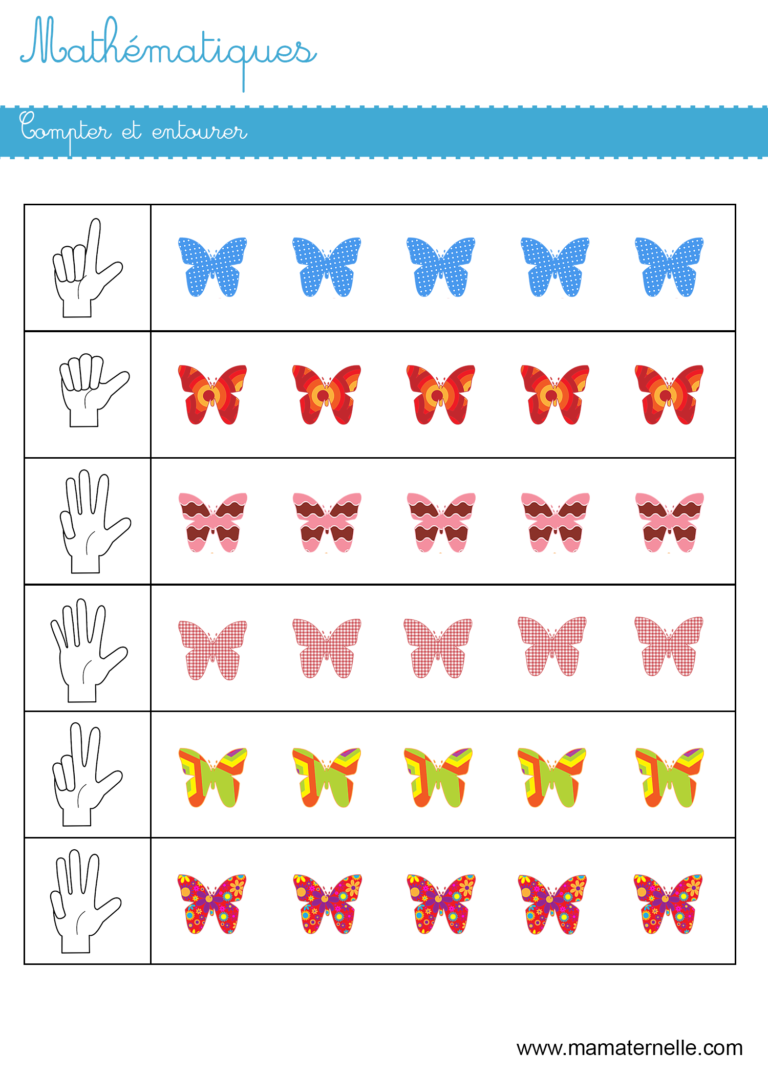 Mathématiques : compter et entourer - Ma Maternelle