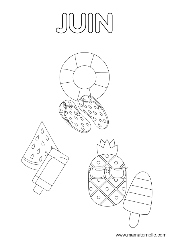 Coloriage du mois de juin - Ma Maternelle
