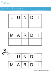 Lettres : découper et coller - Ma Maternelle