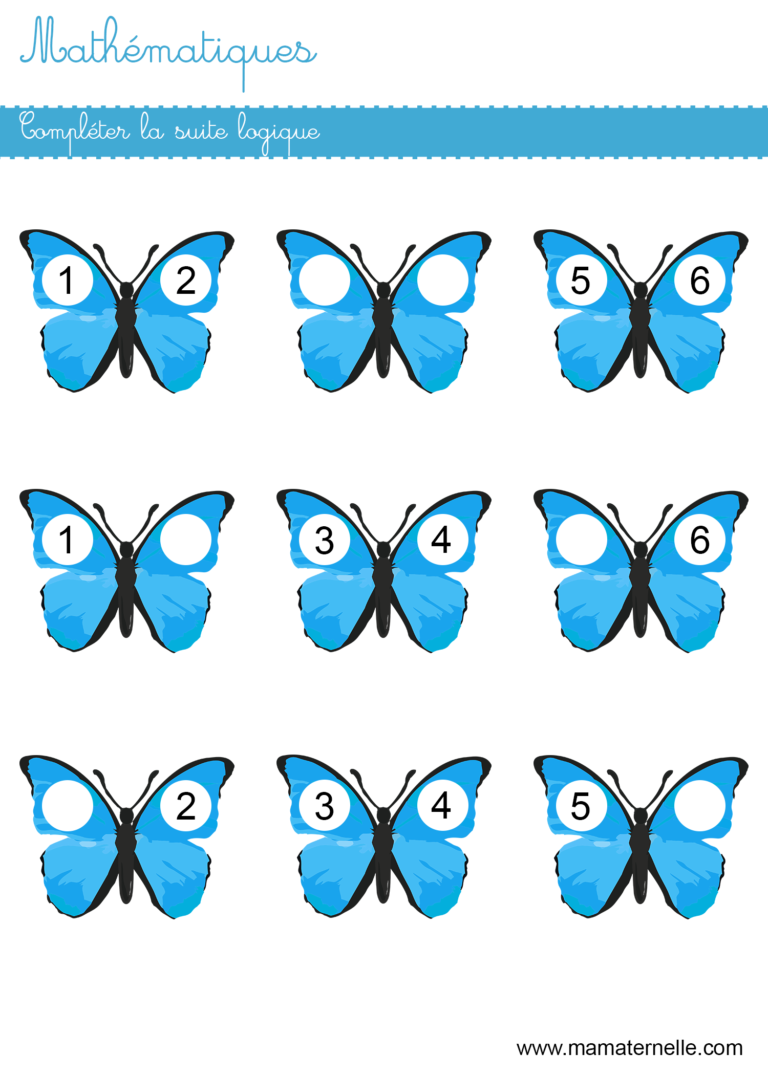 Mathématiques : compléter la suite logique - Ma Maternelle