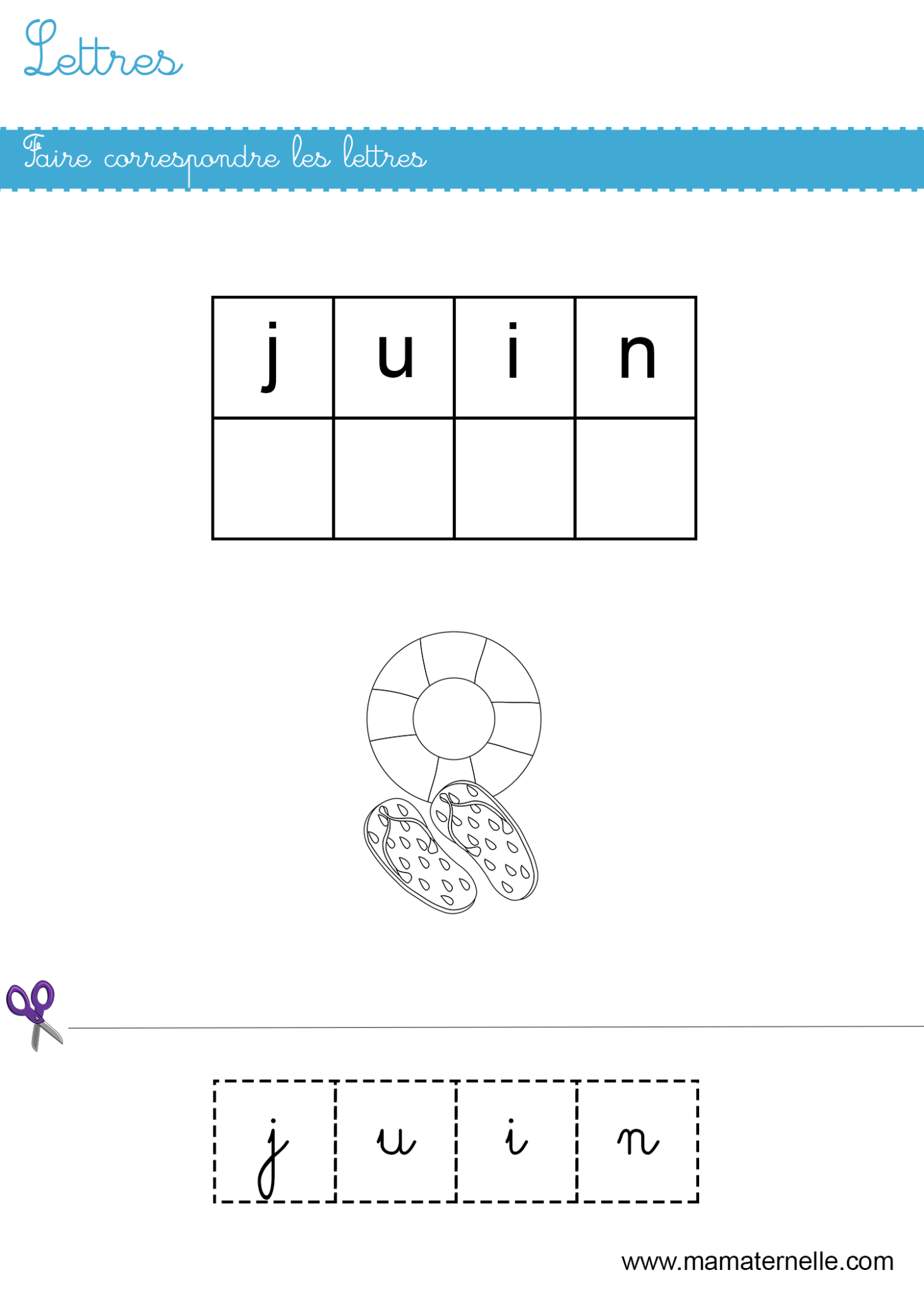 Lettres : faire correspondre les lettres - Ma Maternelle