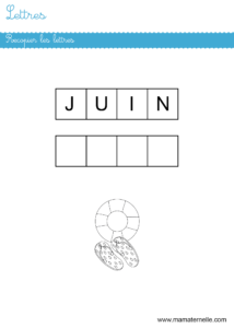 Lettres : recopier les lettres - Ma Maternelle