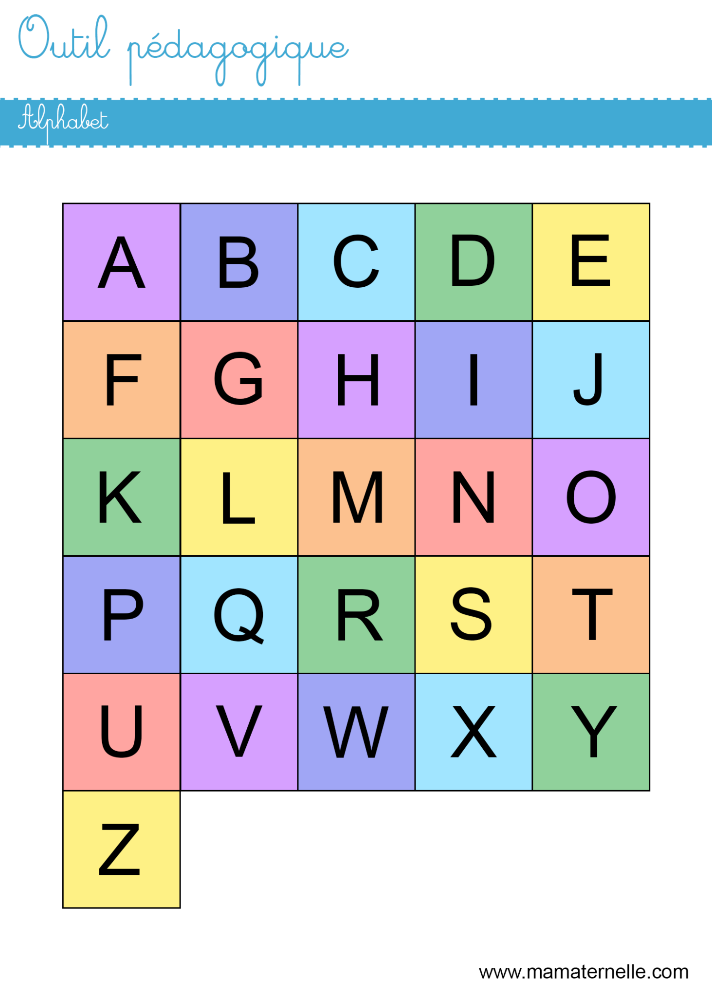 Outil pédagogique : alphabet - Ma Maternelle