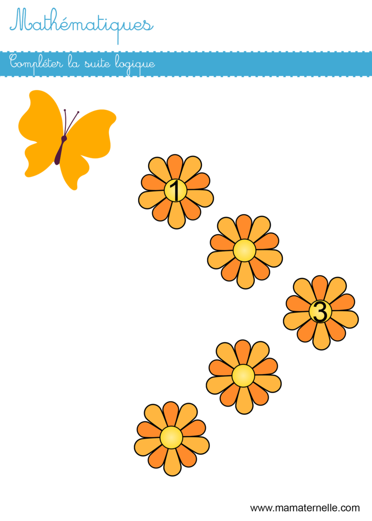 Mathématiques : compléter la suite logique - Ma Maternelle