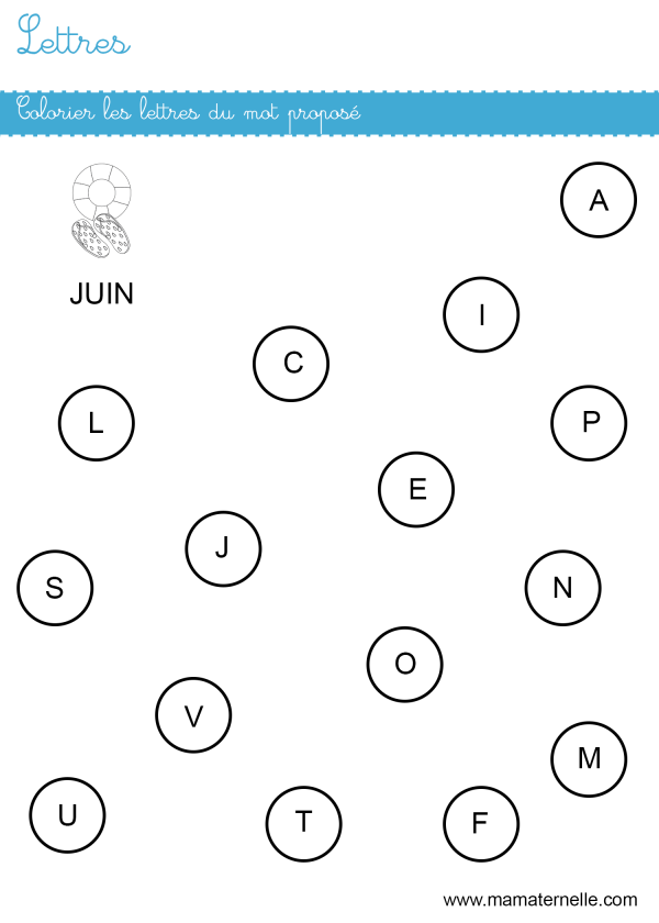 Lettres : colorier les lettres - Ma Maternelle