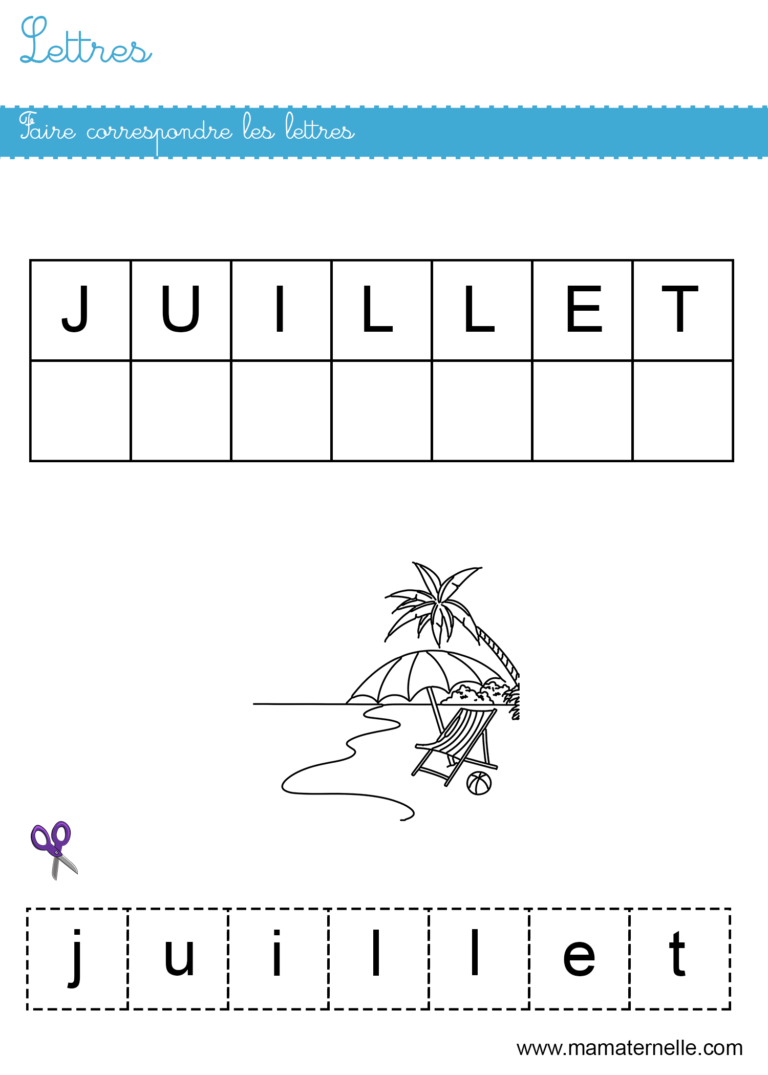 Coloriage du mois de Juillet - Ma Maternelle