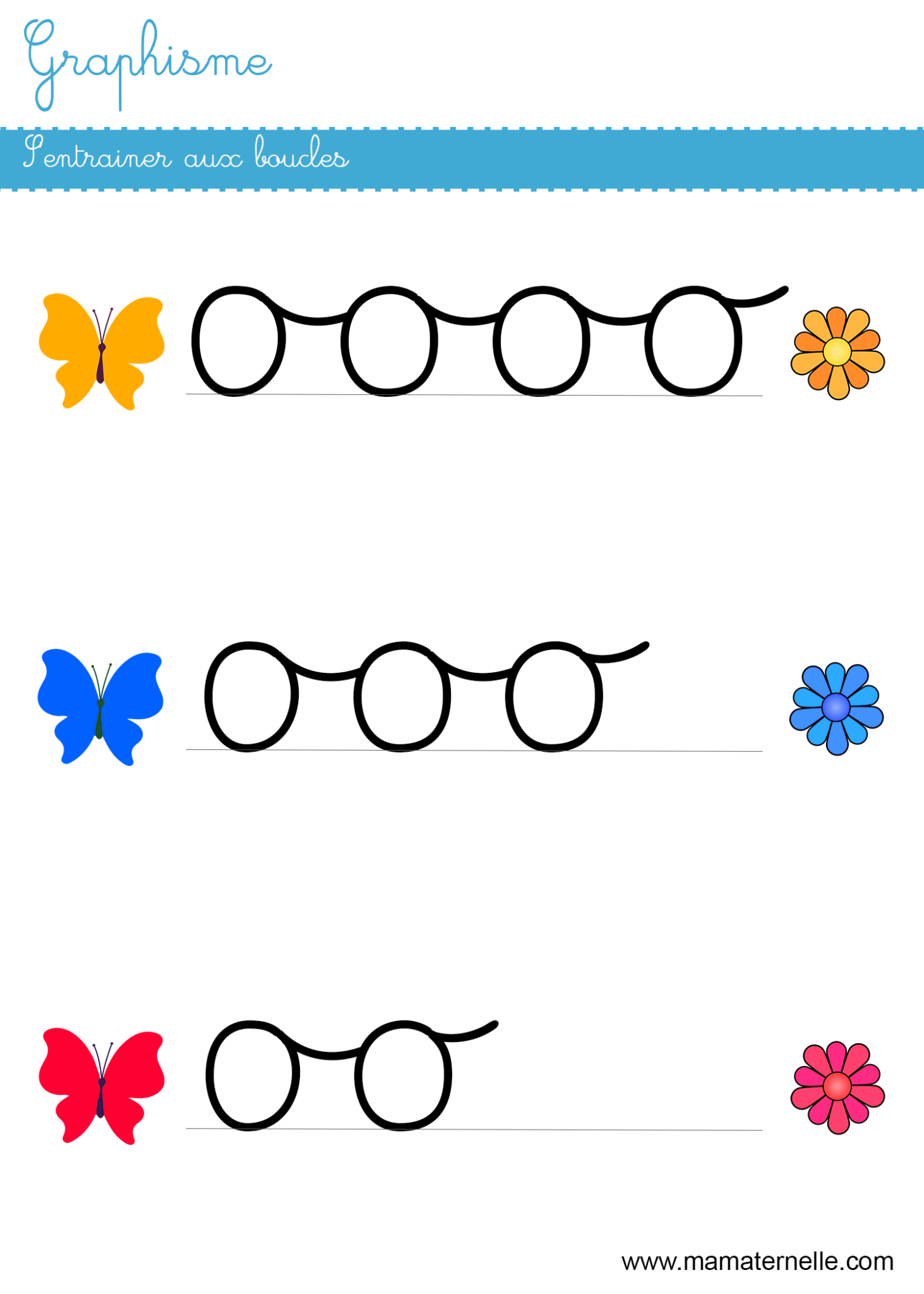 Graphisme : s'entrainer aux boucles - Ma Maternelle